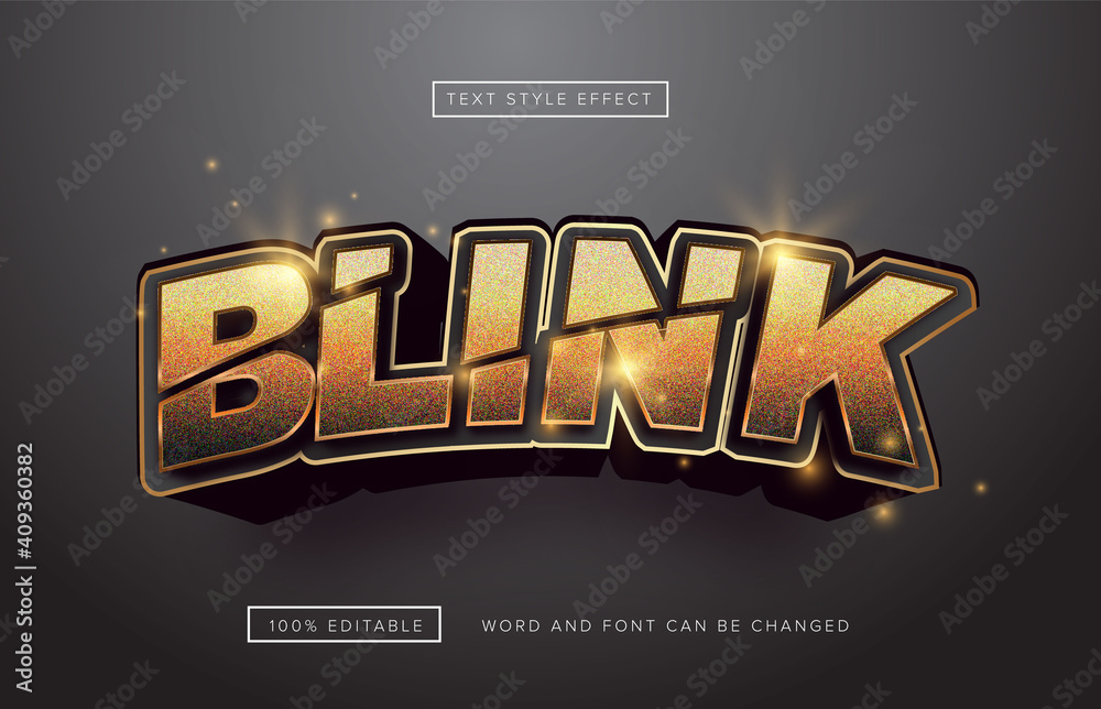BLINK GOLD style text effect editable premium free download Stock Vector | Adobe Stock