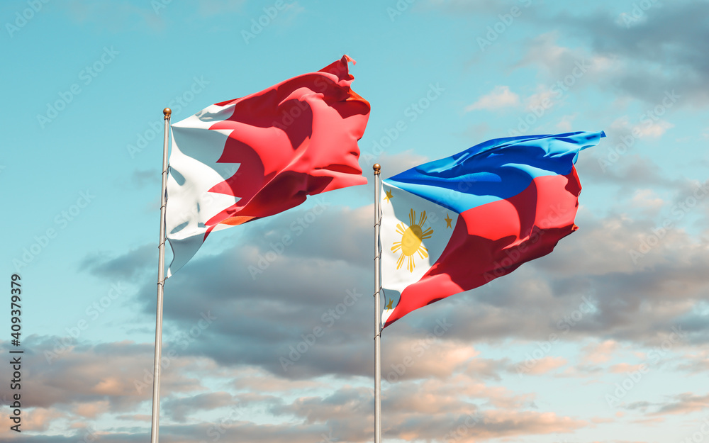 Flags of Philippines and Bahrain. Stock Photo | Adobe Stock