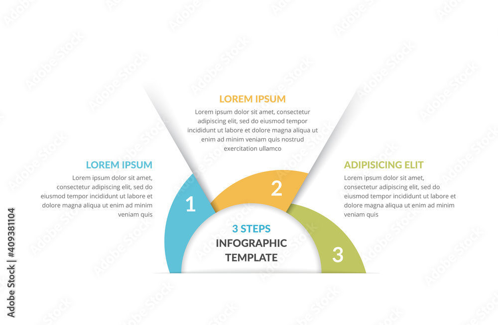 Circle Infographics - Three Elements Stock Vector | Adobe Stock