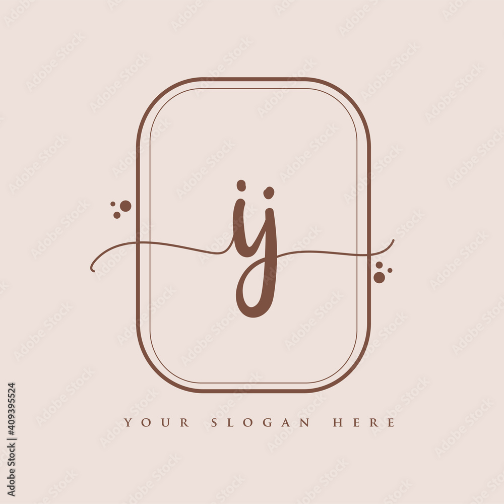IJ Initial handwriting logo. Hand lettering Initials logo branding ...
