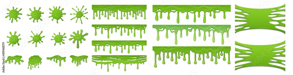 Green slime. Toxic mucus. Bright blots and smudges or dripping streams ...