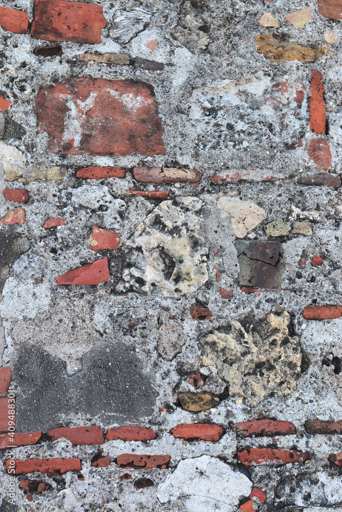 Texture wall of Colonial Catlle Fortress in caribbean sea. Texture for ...