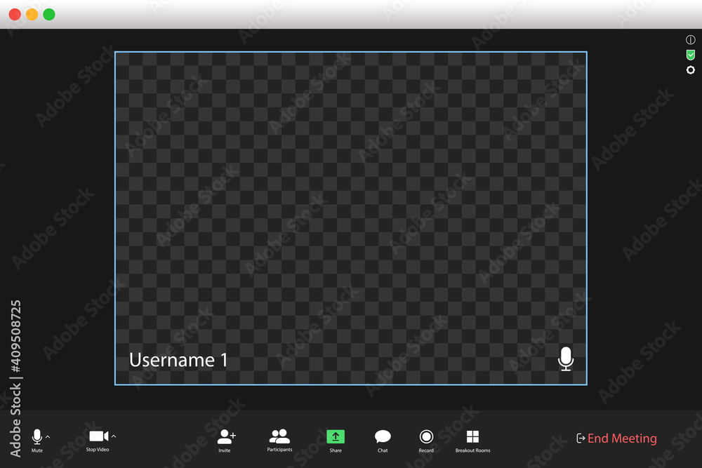 Video conferencing user interface. Video call screen interface template. Application for social ...