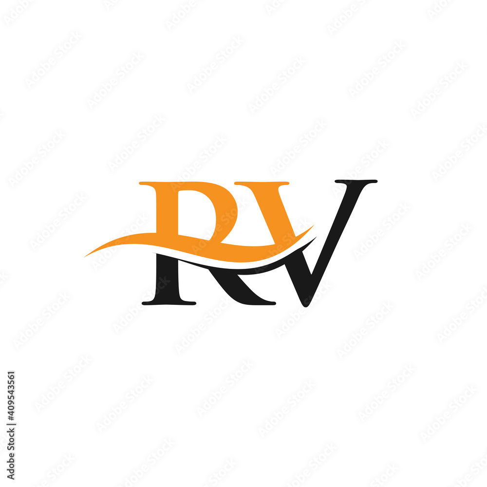 Initial linked letter RV logo design. Modern letter RV logo design ...