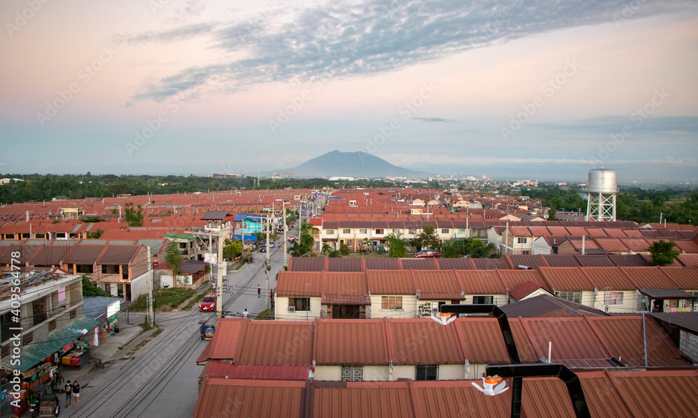 Aerial View of Expansive Residential Community and Mt. Arayat in ...
