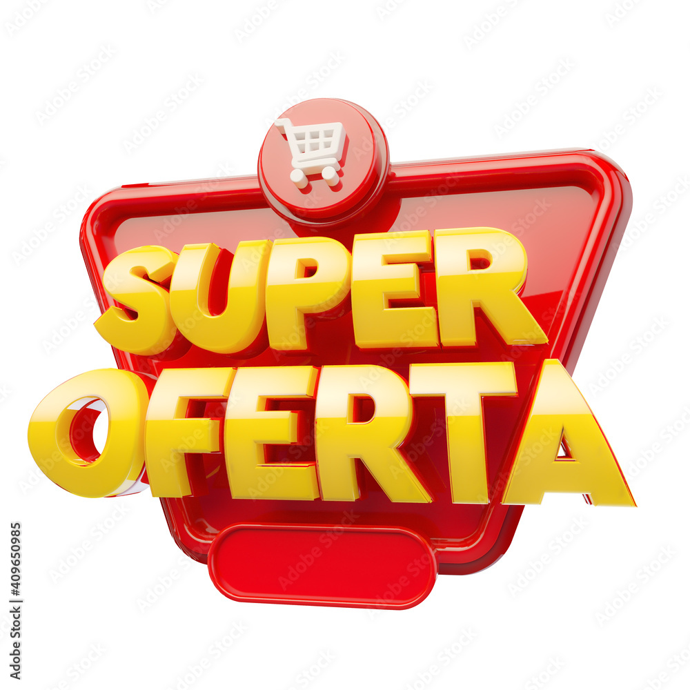 Label for advertising campaign. The phrase Super Oferta means Super ...