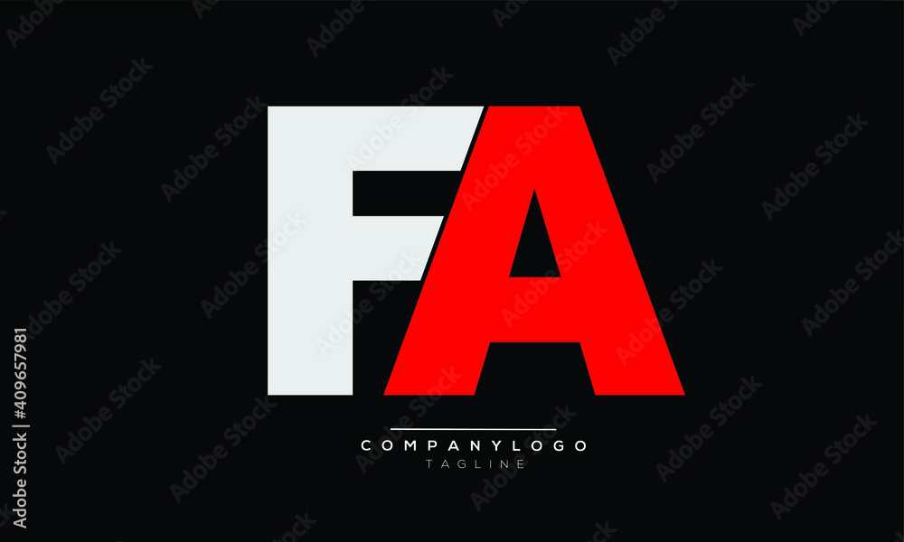 FA icon monogram letter text alphabet logo design Stock Vector | Adobe ...