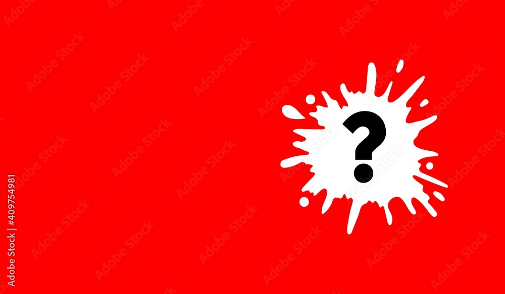 Question mark concept. Red background with question mark on white ...