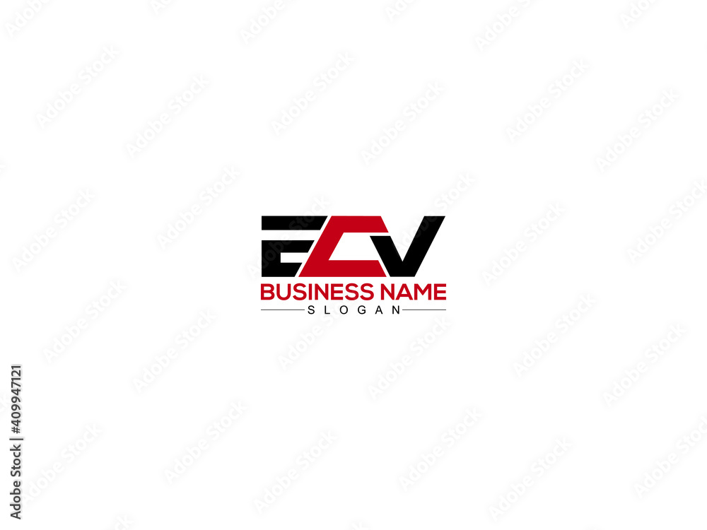 ECV Letter Design For Business Stock Vector | Adobe Stock