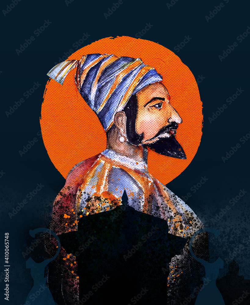 Watercolor painting and digital art of The Great Maratha Warrior ...