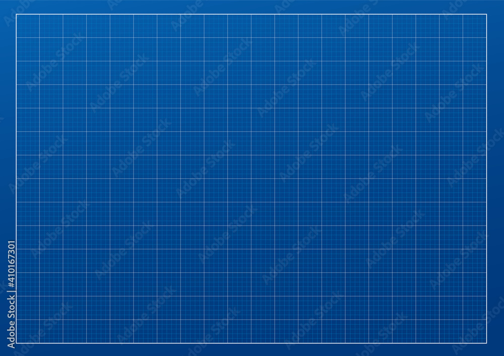 Blueprint empty template with vertical and horizontal lines on a blue ...