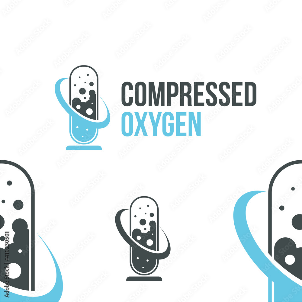 vector illustration of logo. concept design containers for compressed ...