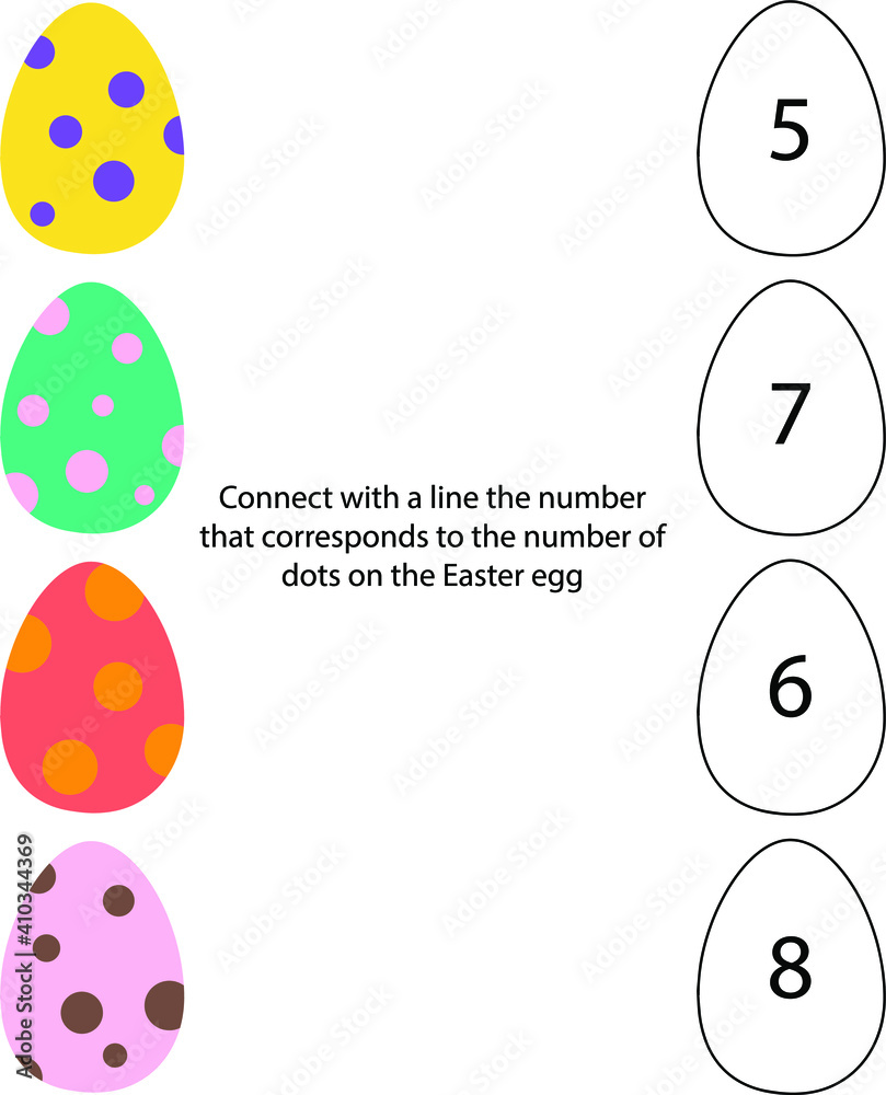 counting exercise for preschool children on Easter theme Stock Vector ...