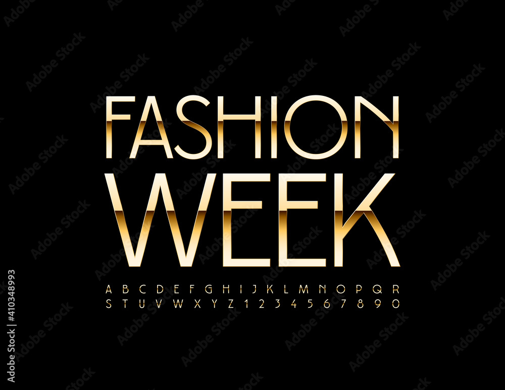 Vector stylish logo Fashion Week.Elegant Gold Font. Luxury creative ...