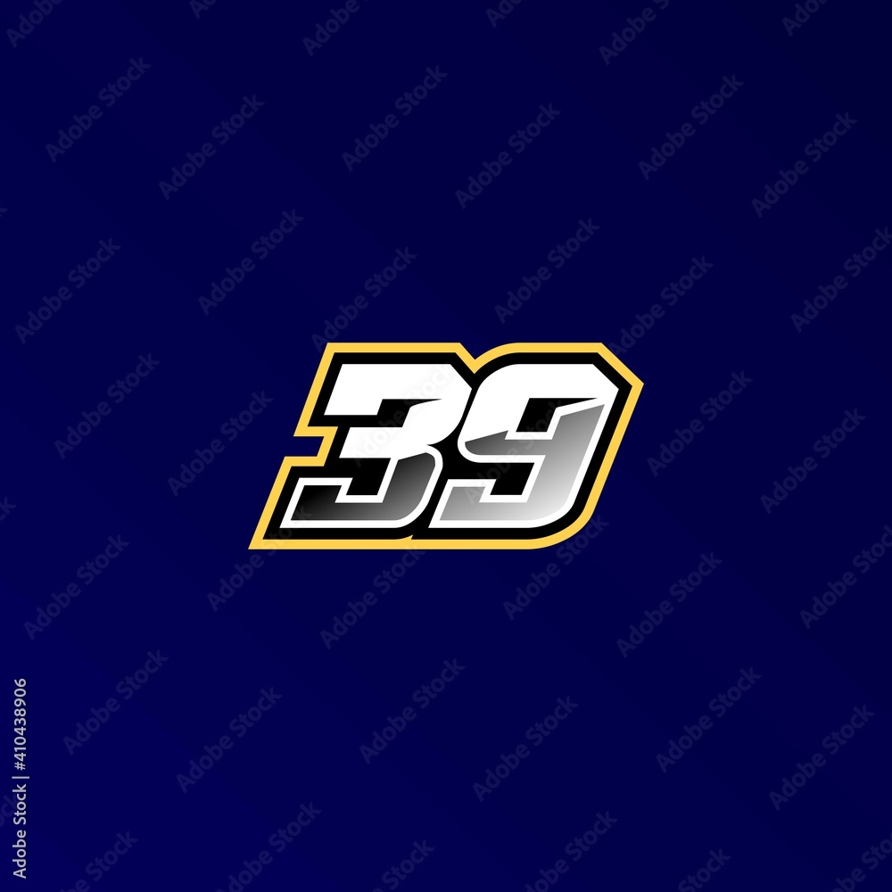 Design number 39 racing logo vector Stock Vector | Adobe Stock