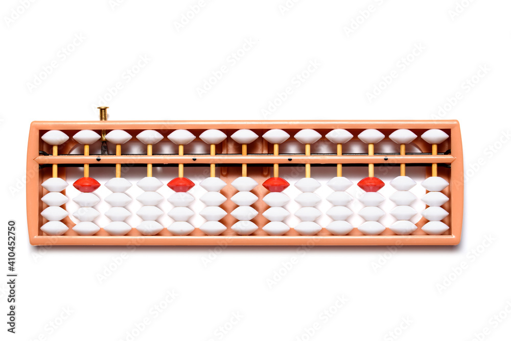 Japanese traditional abacus soroban isolated on white background ...