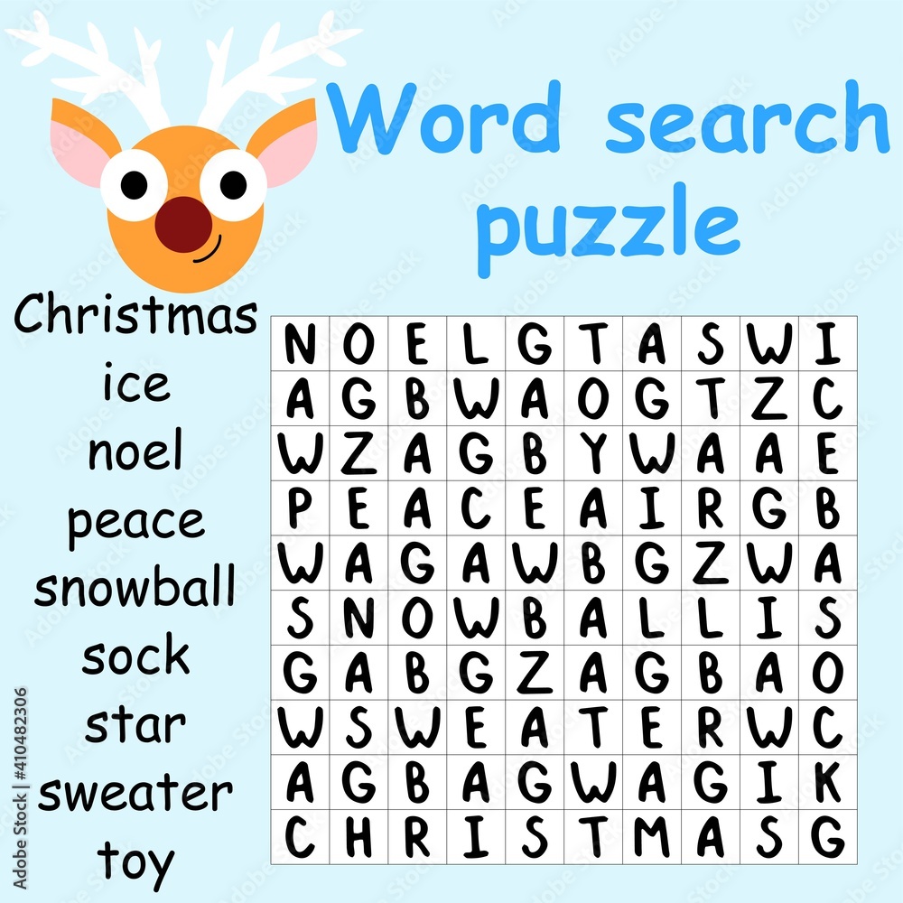 Image vectorielle Stock Reindeer word search puzzle stock vector ...