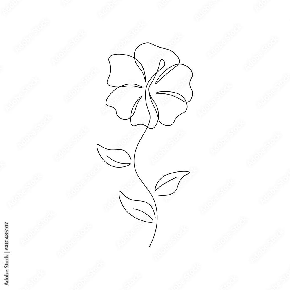 One line daffodil flower logo. Simple floral drawing minimalist ...