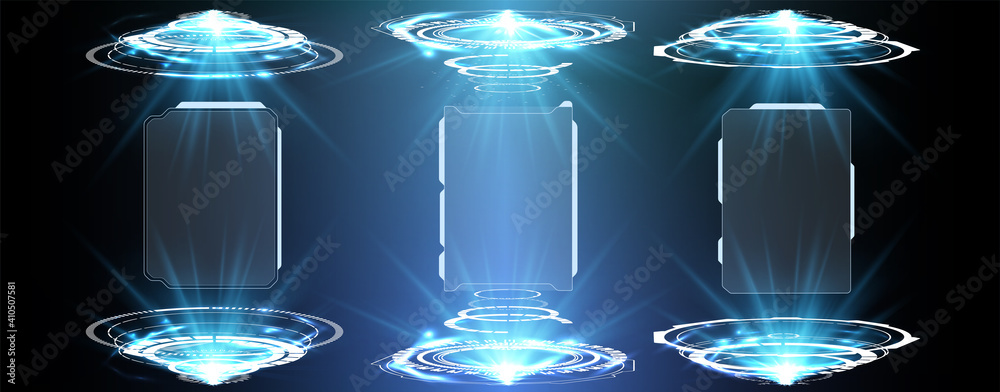 Futuristic circle vector HUD, GUI, UI interface screen design. Abstract ...