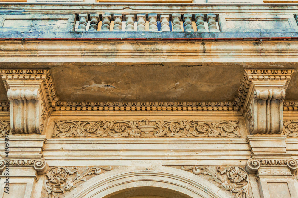 The old architecture of the 'Casa de la Cultura' in the Leoncio Vidal ...