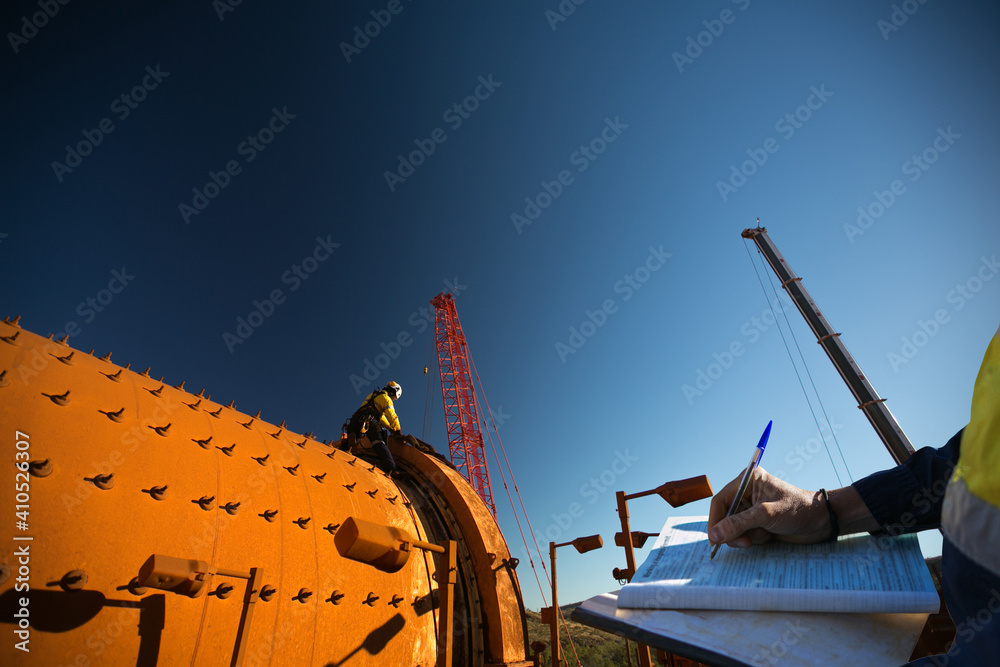 Miner supervisor review and sign of approval working at heights permit ...