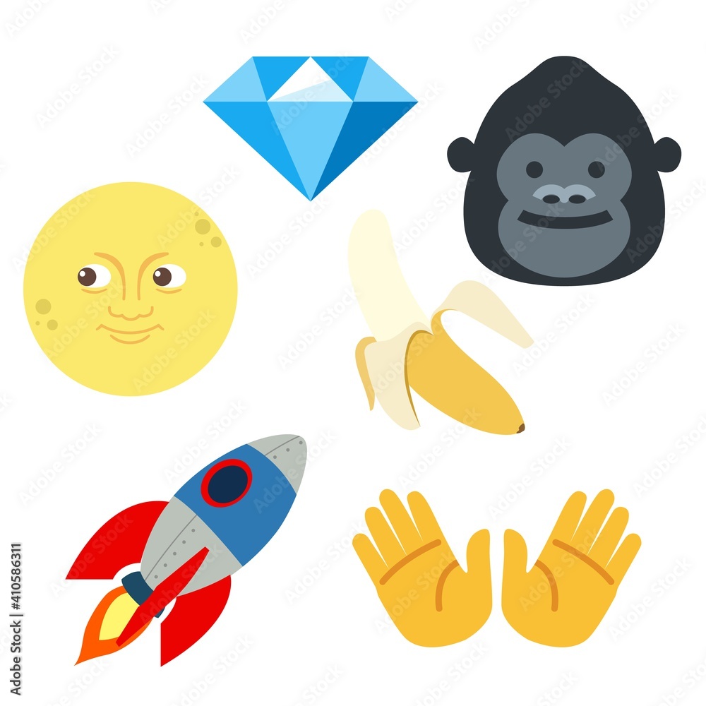 WallStreetBets Reddit Emoji Collection Stock Vector | Adobe Stock