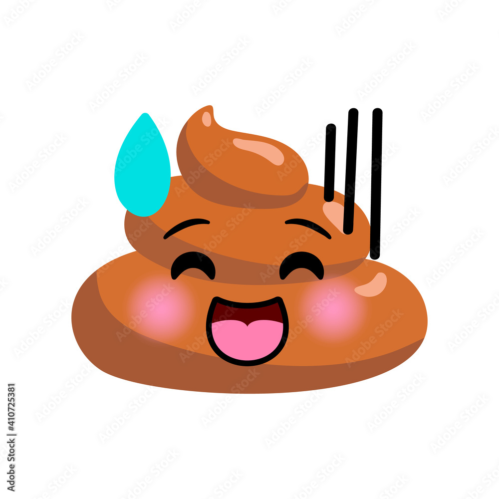 Image vectorielle Stock Shit or turd emoji vector icon with ...