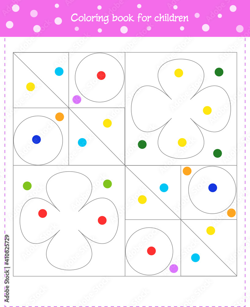 Coloring pages for kids. Color in with the color shown in the picture ...