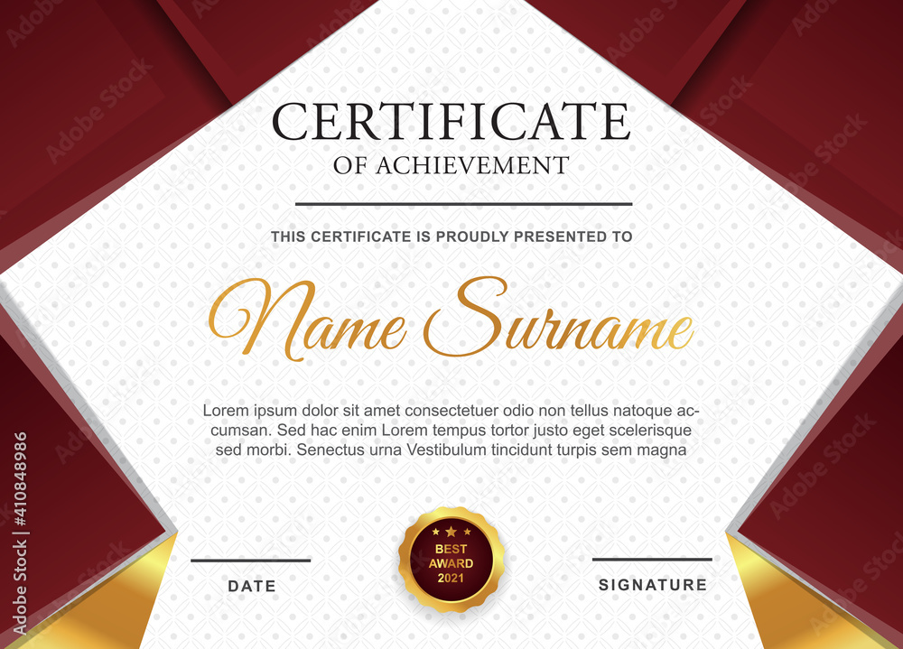 Certificate of achievement border design templates with elements of ...