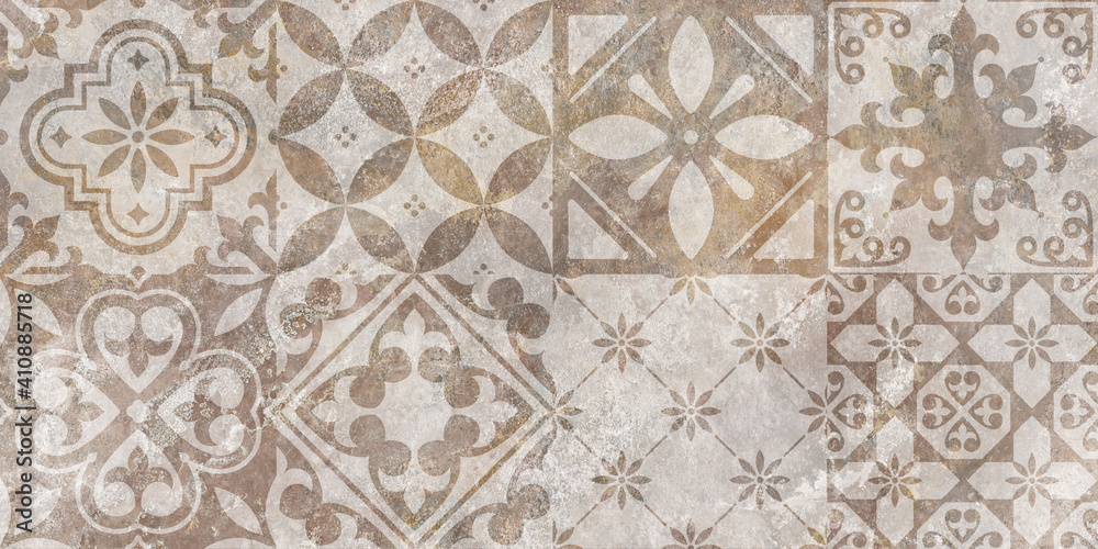Cement and Concrete Stone mosaic tile. Cement background. cement marble ...