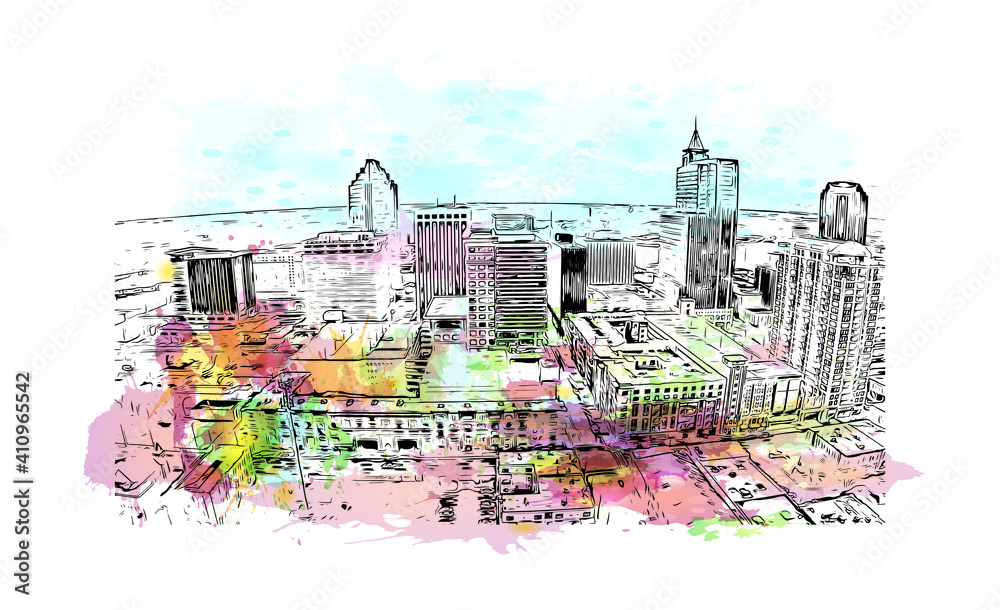 Building view with landmark of Raleigh is the capital city of North ...