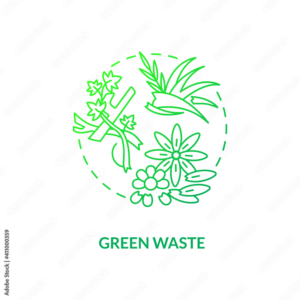 Green waste concept icon. Organic waste type idea thin line ...