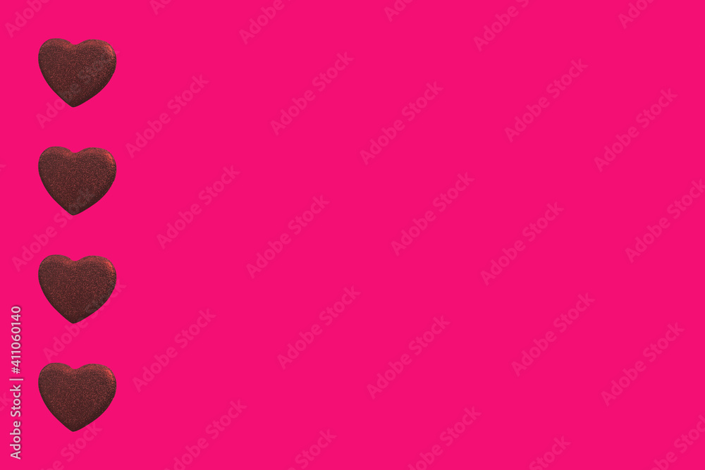 Four hearts in line on a single colored background. Can be used for ...
