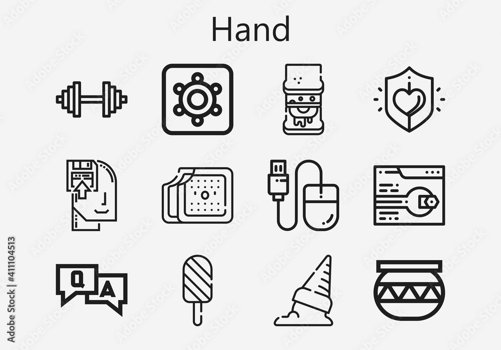 Premium set of hand [S] icons. Simple hand icon pack. Stroke vector ...
