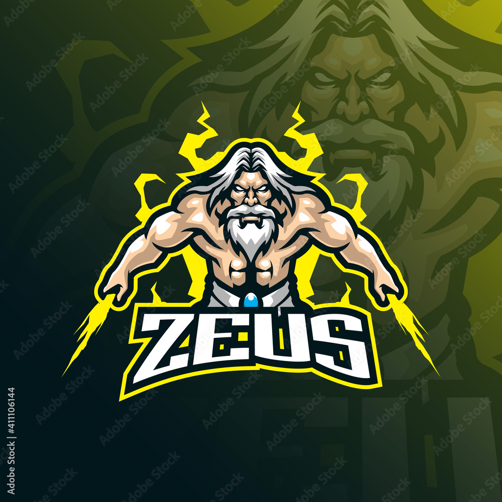 zeus mascot logo design with modern illustration concept style for ...