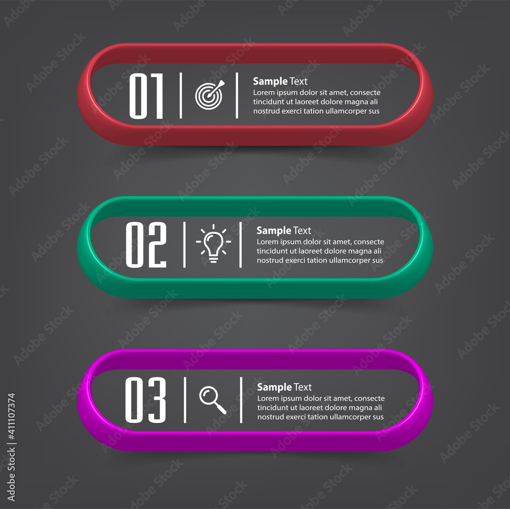 modern 3D text box template, banner Infographics Stock Vector | Adobe Stock