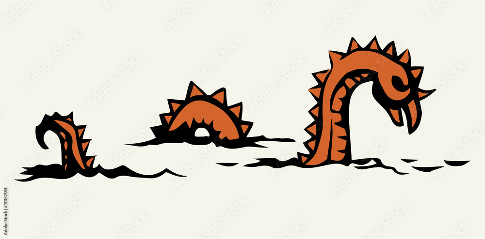 Leviathan. Sea monster. Vector drawing Stock Vector | Adobe Stock