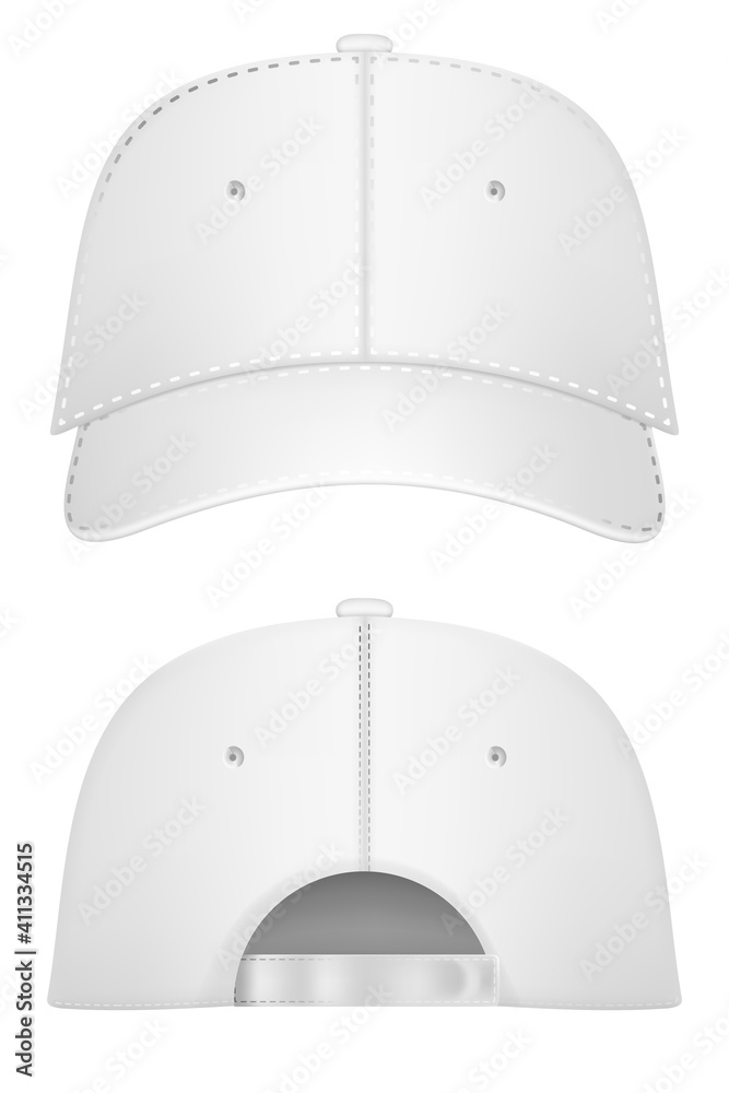 Image vectorielle Stock Vector baseball cap front and back view. Mockup ...