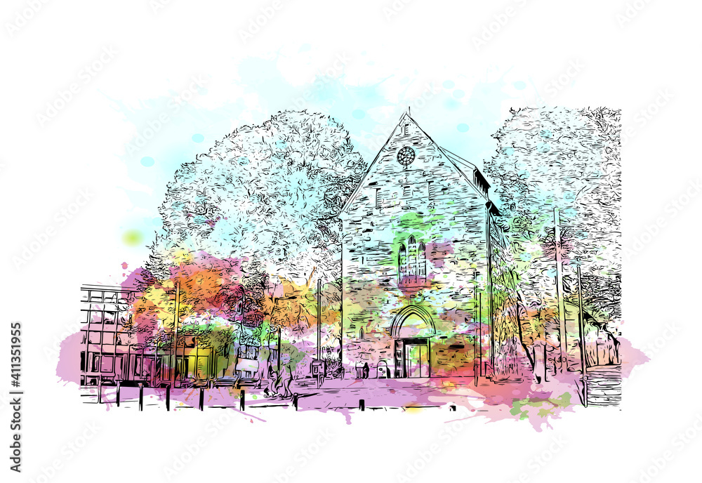 Building view with landmark of Stavanger is a city in southwestern ...