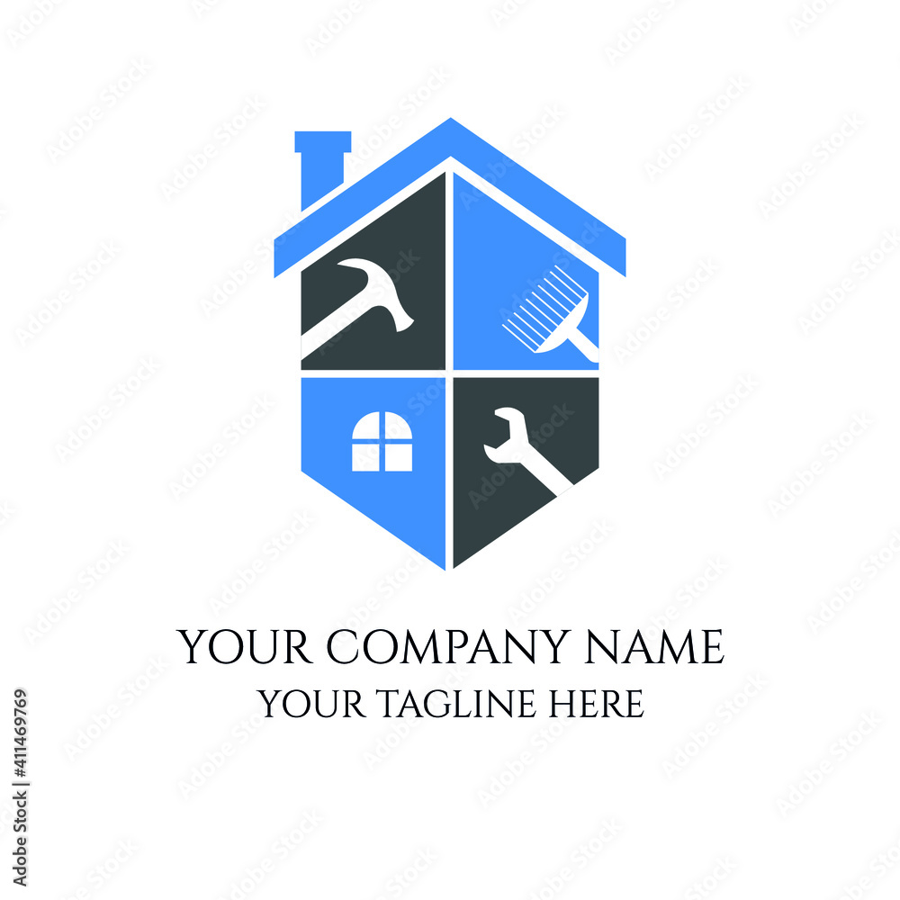 Infinity home logo vector template, home repair logo for company with ...
