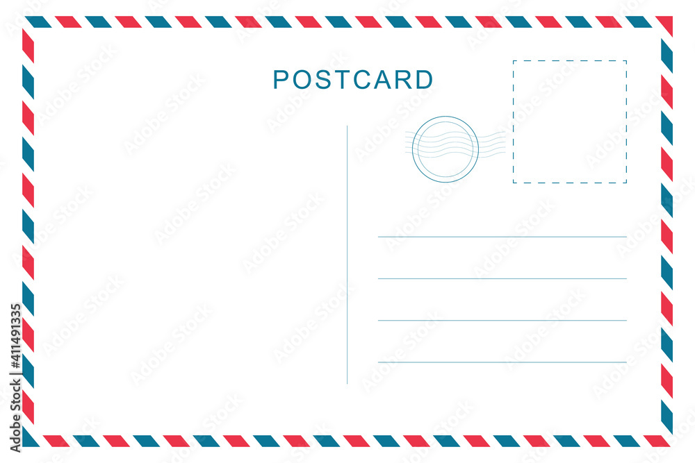 Vintage postcard with white paper texture. Travel postcard template ...
