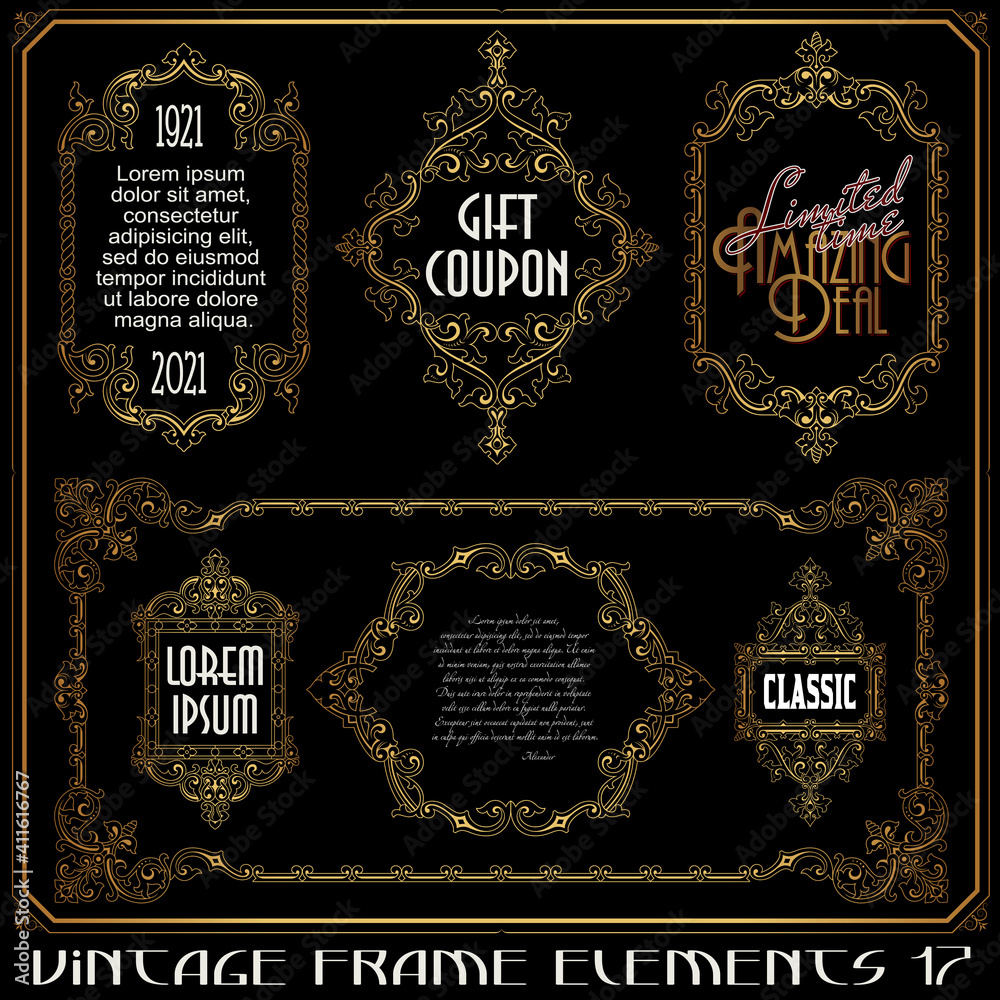 Vector set frame and border design elements Stock Vector | Adobe Stock