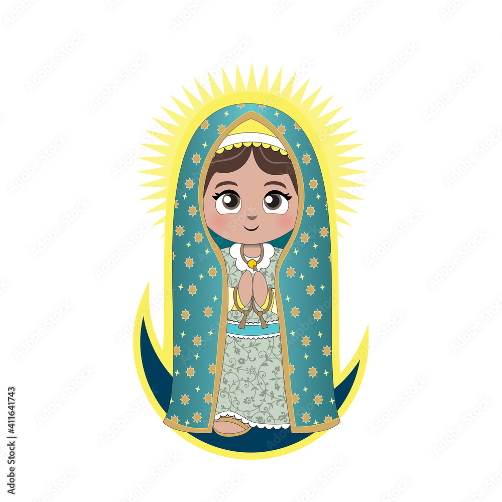 Guadalupe. Cartoons inspired in catholic characters. Vectorial ...