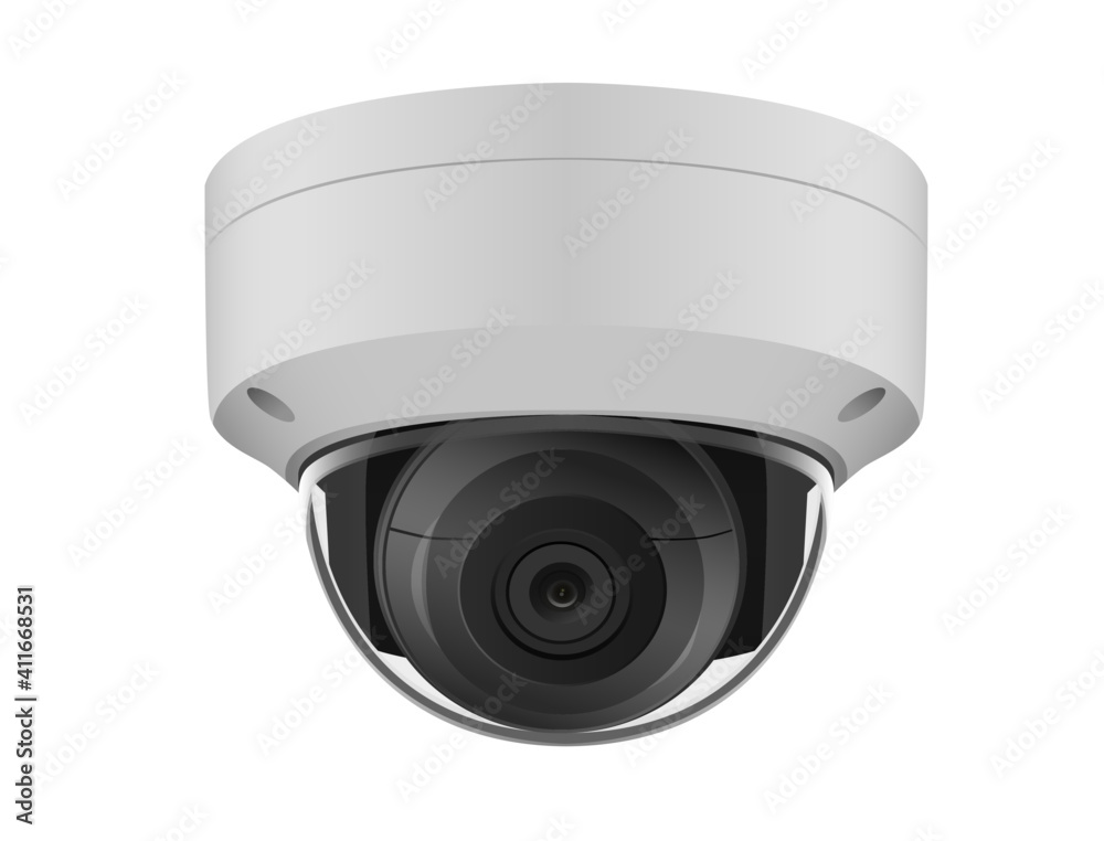 Surveillance camera is round white Stock Vector | Adobe Stock