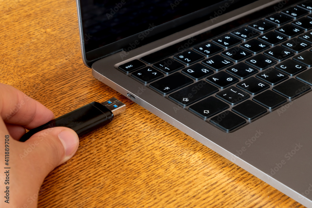 Usb a flash memory stick connecting to usb c laptop port. Lack of ports ...