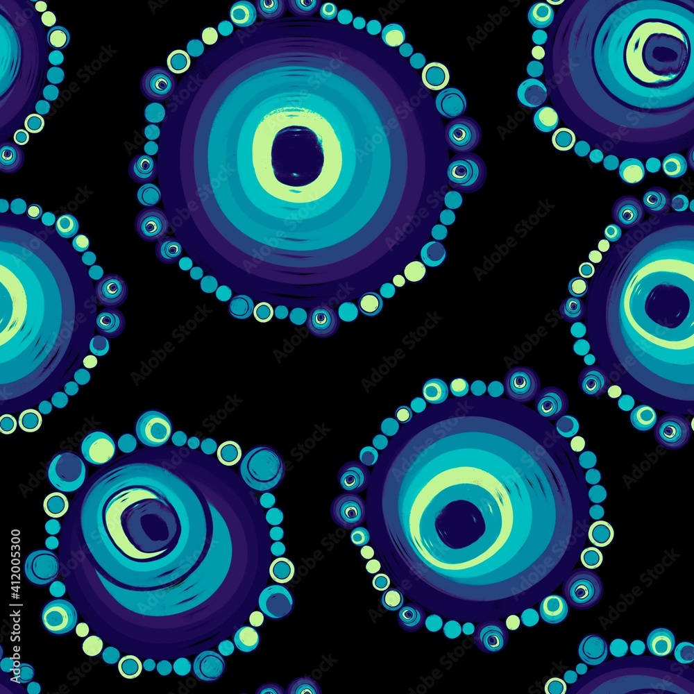 Evil Turkish eyes doodle drawing seamless pattern.Different shapes.Free ...