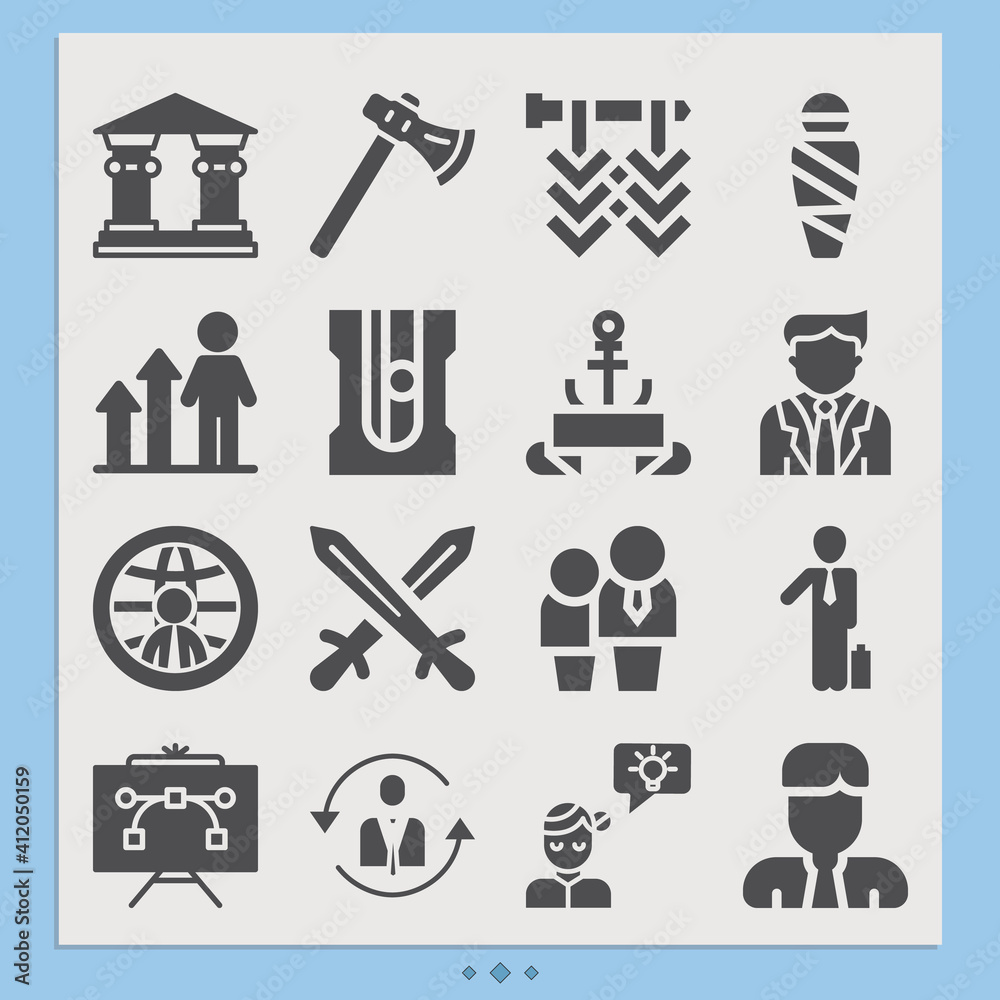 Simple set of dealer related filled icons. Stock Vector | Adobe Stock