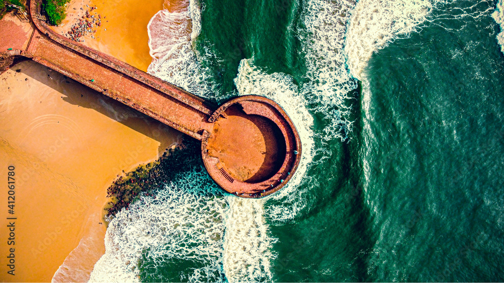 india goa drone view fort aguada Stock Photo | Adobe Stock