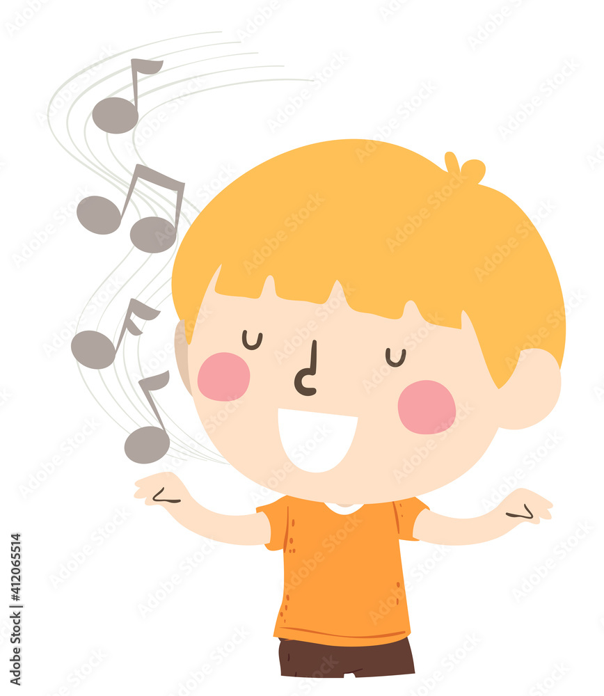 Kid Boy Class Song Leader Illustration Stock Vector | Adobe Stock