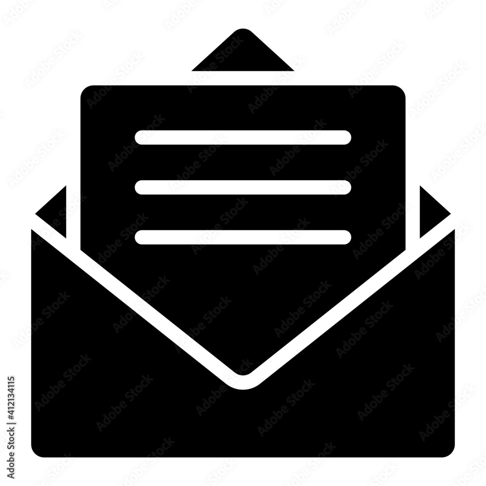 letter inside envelope, email icon Stock Vector | Adobe Stock
